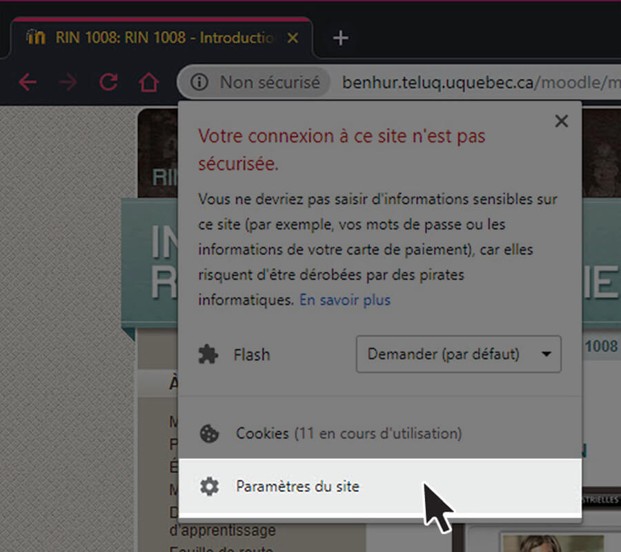 Procédure pour exécuter Flash sur votre navigateur | Université TÉLUQ ...